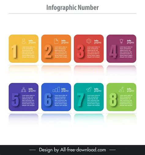 Infographic Number Template Elegant Modern Vectors Graphic Art Designs In Editable Ai Eps Svg