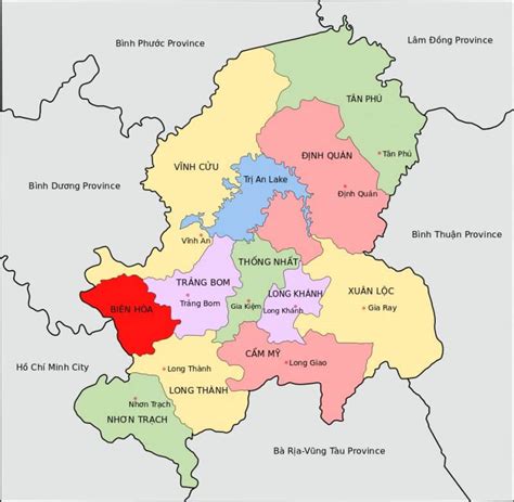 bản đồ tỉnh Đồng Nai