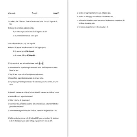 Graad 7 Sw Geskiedenis Kwartaal 3 Toets En Memo • Teacha