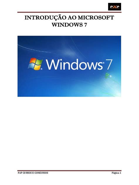 introdução ao windows 7 em pdf microsoft windows windows 7