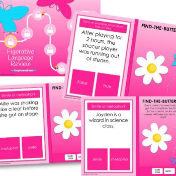 Figurative Language Review Google Slides Game Editable TpT