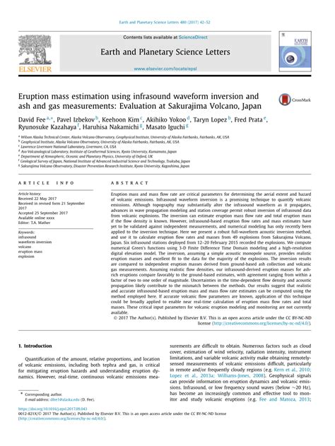 Pdf Eruption Mass Estimation Using Infrasound Waveform Inversion And