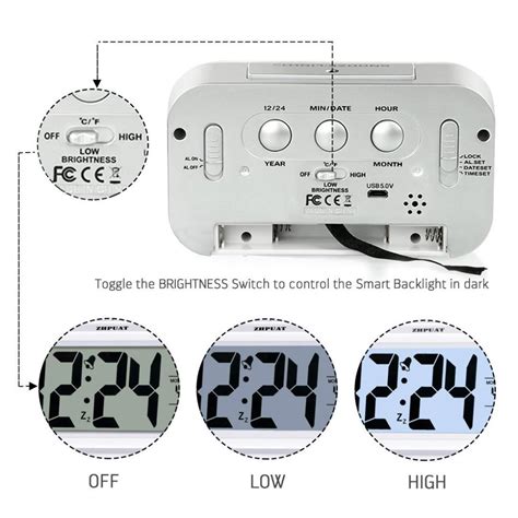 J189 Zhpuat [new Version Smart Light Alarm Clock Furniture And Home Living Home Decor Clocks