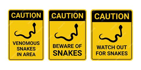 Premium Vector Caution Snakes Sign Collection