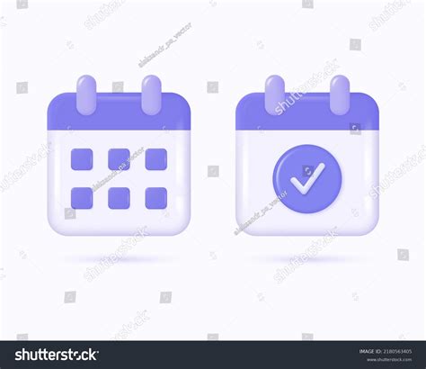 D Vector Illustration Calendar Check Mark Stock Vector Royalty Free Shutterstock