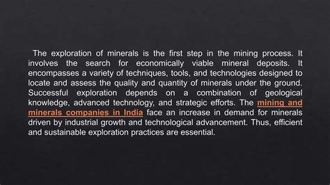 Mineral Exploration Techniques Tools And Technologies Pptx