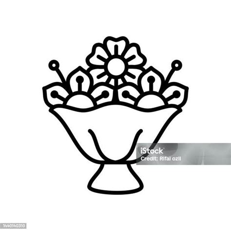 Buket Buket Bunga Ikon Logo Desain Vektor Template Ilustrasi Tanda Dan Simbol Pixels Sempurna