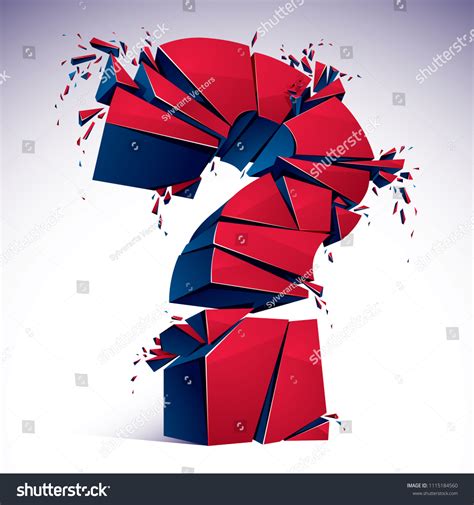 broken question mark exploding query breaking stock vector royalty