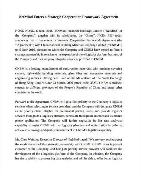 Strategic Partnership Agreement Template Besttemplatess Besttemplatess