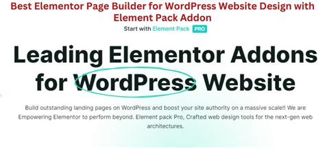 Best Elementor Page Builder For Wordpress Website Design With Element