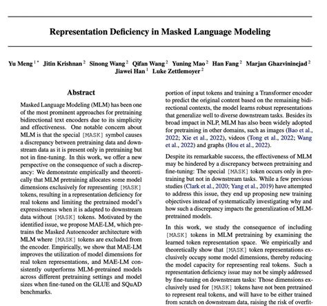 Ak On Twitter Representation Deficiency In Masked Language Modeling Abs Abs