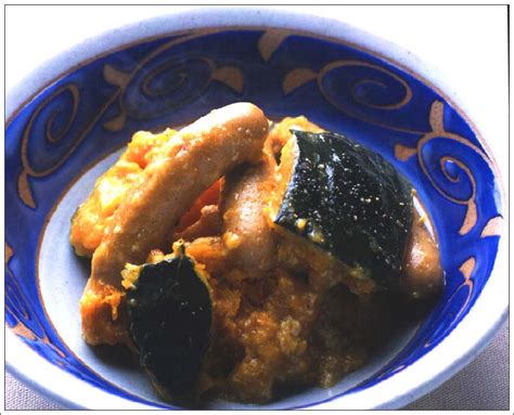 かぼちゃとソーセージのミルク煮
