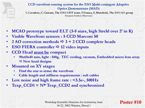 Ccd Wavefront Sensing System For The Eso Multi Conjugate Adaptive
