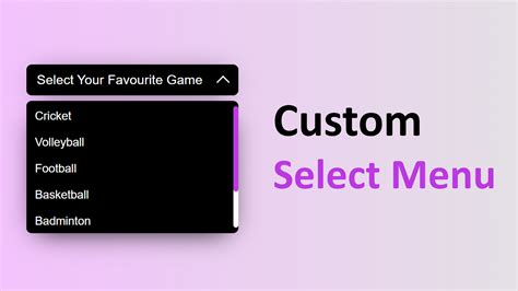Custom Select Menu Using Html Css And Javascript