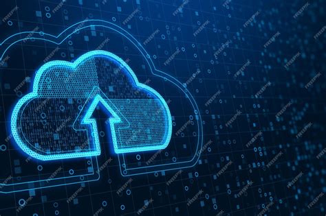 Premium Photo Creative Glowing Clouds Hologram On Dark Binary Code Background With Mock Up