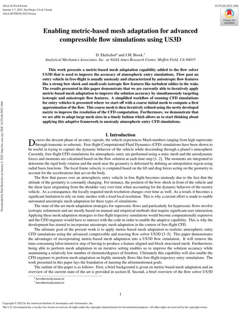 Pdf Enabling Metric Based Mesh Adaptation For Advanced Compressible