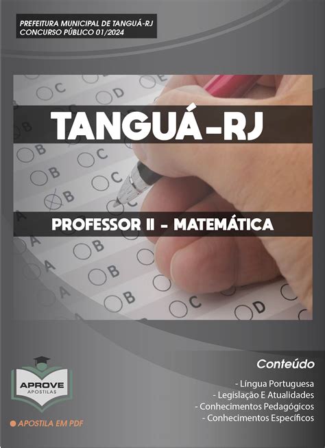 APOSTILA TANGUÁ PROFESSOR II MATEMÁTICA Aprove Apostilas