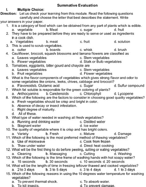 Summative Evaluation I Multiple Choice | StudyX