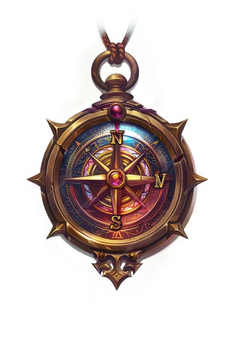 Compass In The Style Of 2d Game Art Hearthstone Style Premium Ai