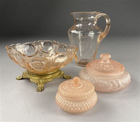 Four Pink Depression Era Glass Pieces For Sale At Auction On 1st March