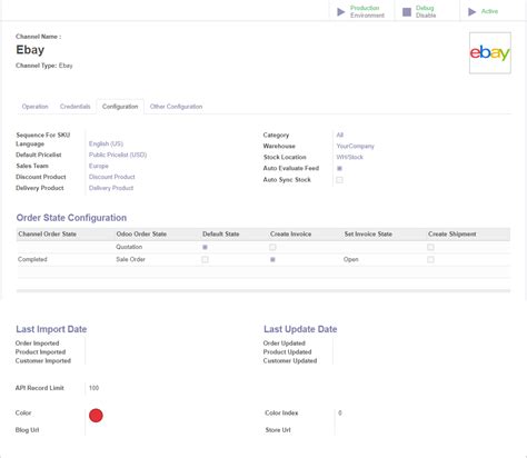 Odoo Multichannel EBay Connector Odoo EBay Connector