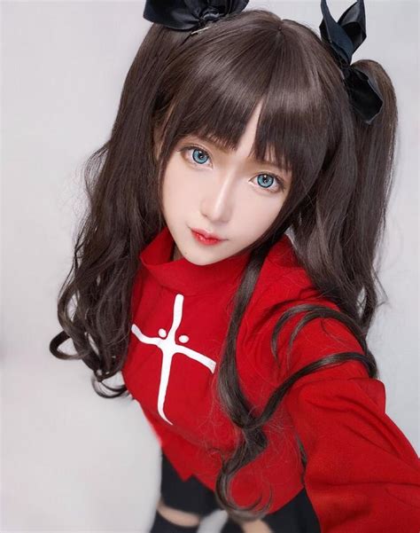 二次元高颜值知名主播腐团儿cosplay远坂凛长腿 哔哩哔哩