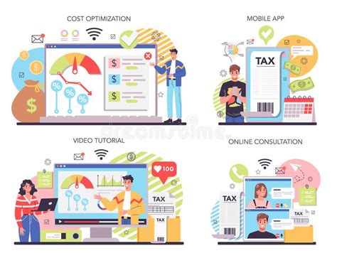 Cost Optimization Concept Set Idea Of Financial And Marketing Strategy