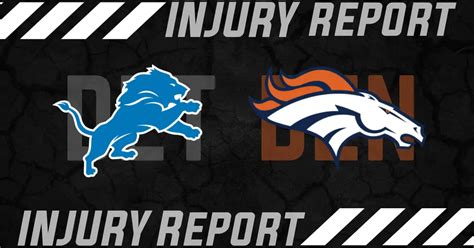 Detroit Lions Injury Report Initial Week 15 Report Includes Key