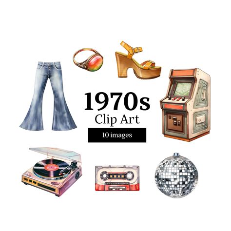 1970s Clip Art Nostalgia Scrapbook Crafts Memory Book Cards