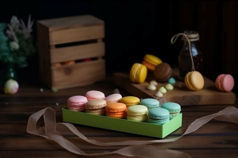 Colorful Macaroon Package Generate Ai