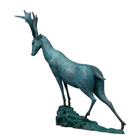 Bronze Stag Statue Art Figurine