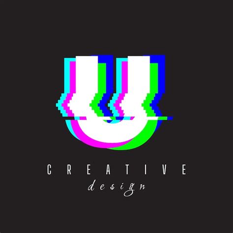 Logotipo De Letra U De Texto Rgb Sem Logotipo De Sinal Vetor Premium