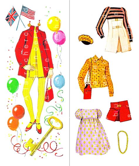 60s Twiggy Paper Dolls Printable Book Pdf Download Etsy