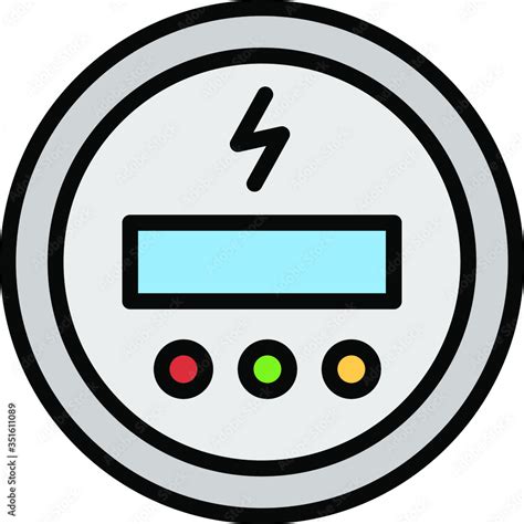 Front View Energy Consumption Measurement Device Vector Color Icon