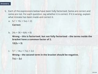 Factorising Single Brackets Presentation Pptx Sports