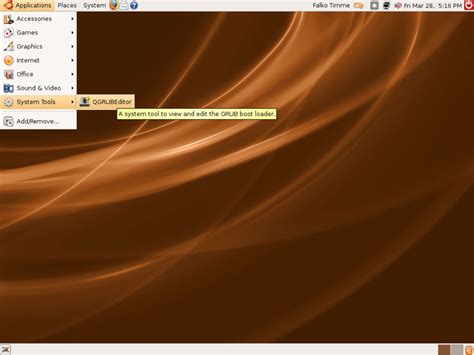 Managing The Grub Bootloader With Qgrubeditor On Ubuntu 7 10