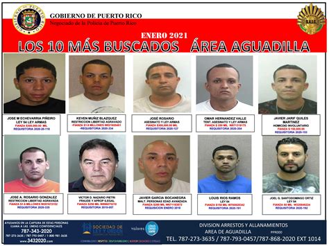 Conoce Los 10 Más Buscados Del área Policiaca De Aguadilla La Isla Oeste