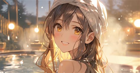 女の子 素敵な温泉、 もへじaiのイラスト Pixiv