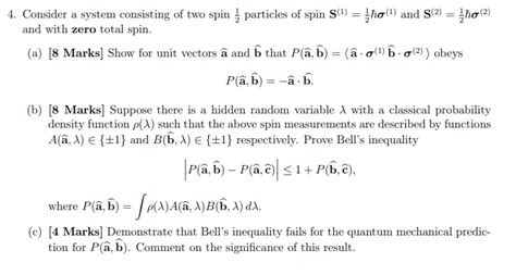 4 Consider A System Consisting Of Two Spin 21