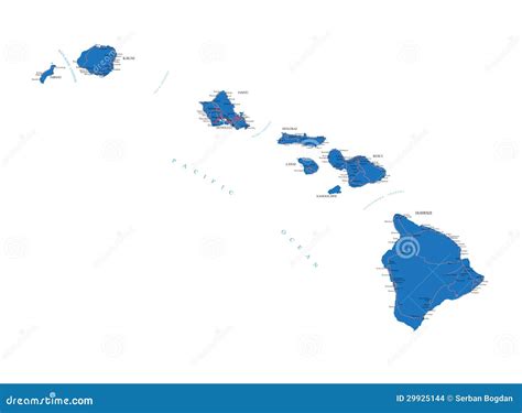 Hawaii Map Stock Vector Illustration Of Vector Ocean 29925144