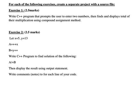 Solved For Each Of The Following Exercises Create A Chegg Com