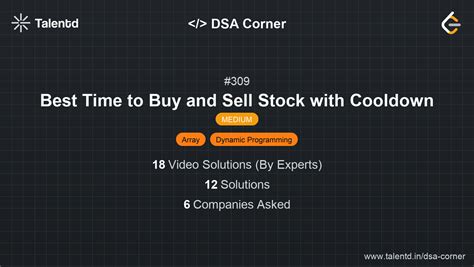 Best Time To Buy And Sell Stock With Cooldown Dsa Problem Talentd