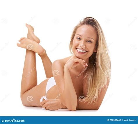 Laid Back And Relaxed Lady Portrait Of A Gorgeous Woman In A Bikini