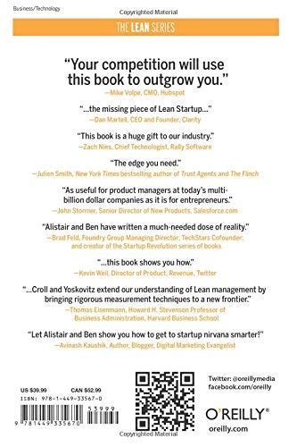 Lean Analytics Use Data To Build A Better Startup Faster Lean Oreilly