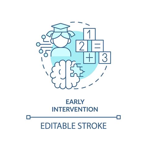 2d Editable Blue Early Intervention Icon Simple Monochromatic Vector