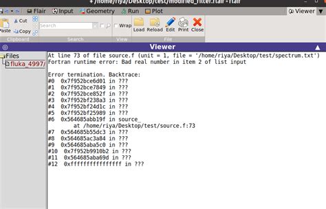 Error While Reading Photon Spectra From A File Running And Runtime