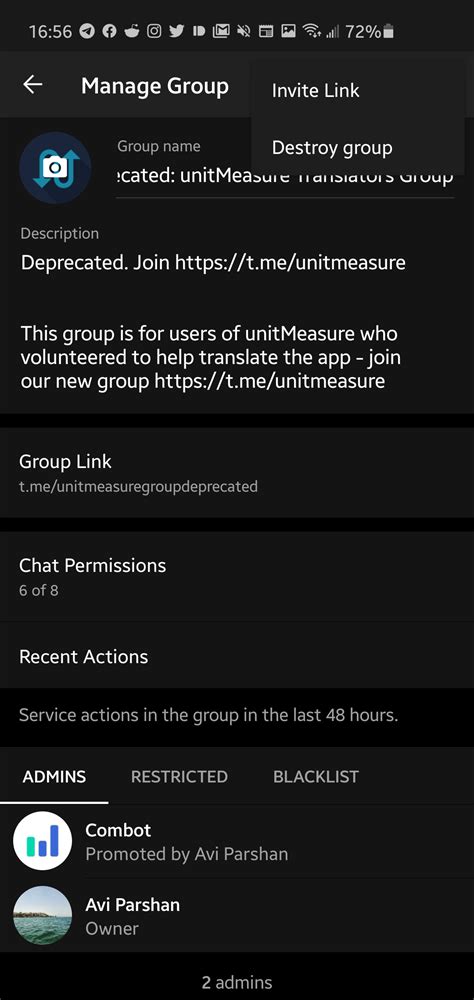 how to delete telegram group stack overflow
