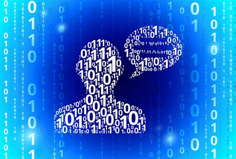 Man Chatbubble Binary Code Blue Vector Pattern Background Stock