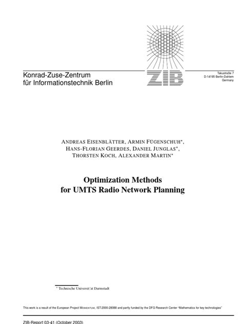 Umts Radio Network Planning Pdf Mathematical Optimization Mathematical Model