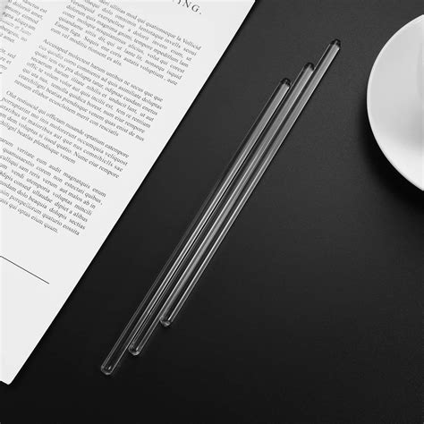 Hemobllo Glass Rod 20cm Stirrer Glass 3 Pieces Of Stirring Rod Stiffens